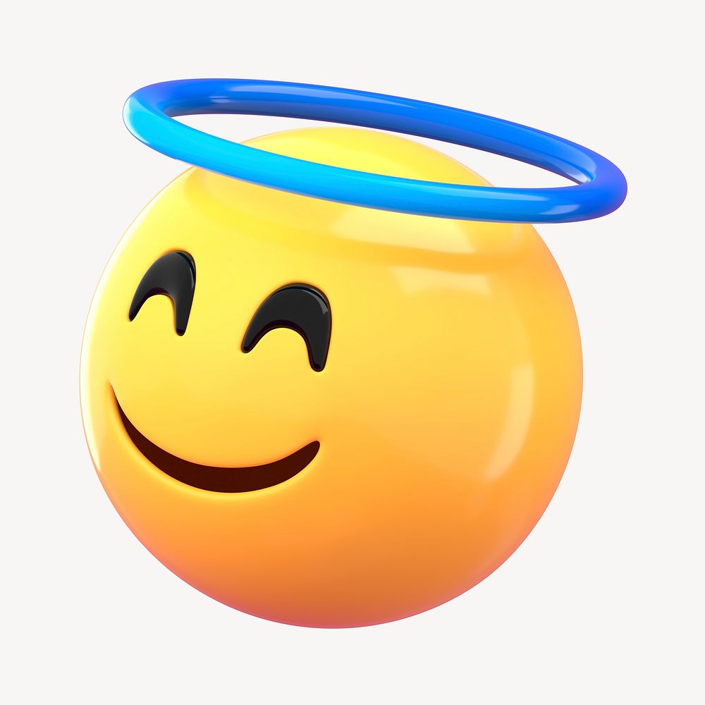 3D angel face emoticon, social | Premium Photo - rawpixel