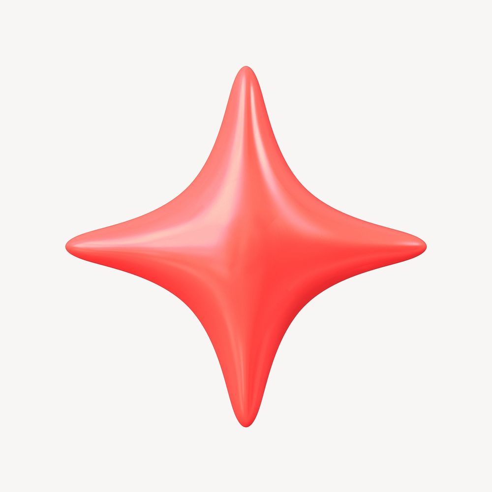 3D red sparkle icon, bling | Premium Photo - rawpixel