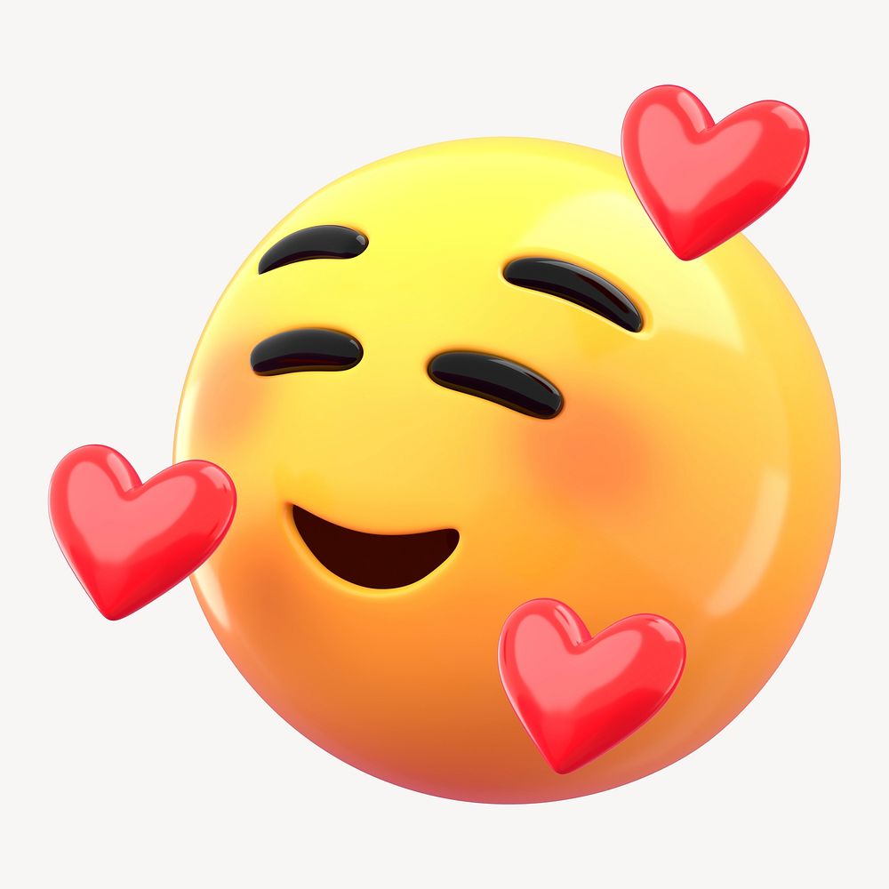 3D love emoticon three hearts | Premium Photo - rawpixel