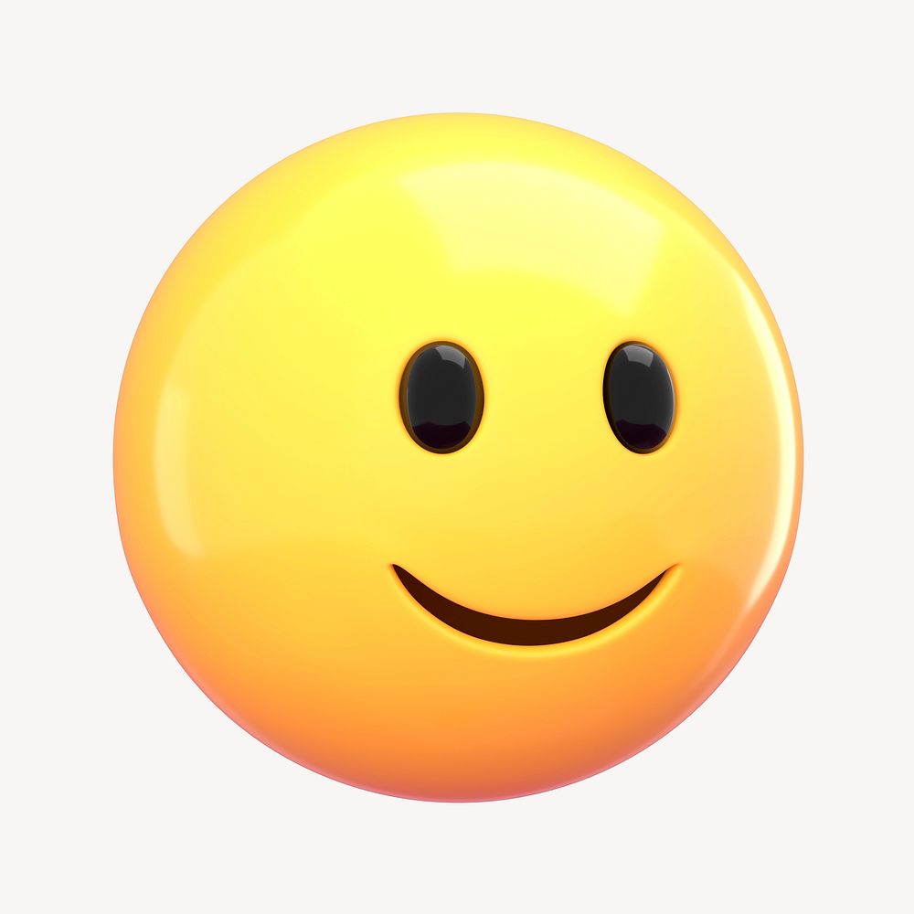 Slightly happy 3D emoticon illustration | Free Photo Illustration ...