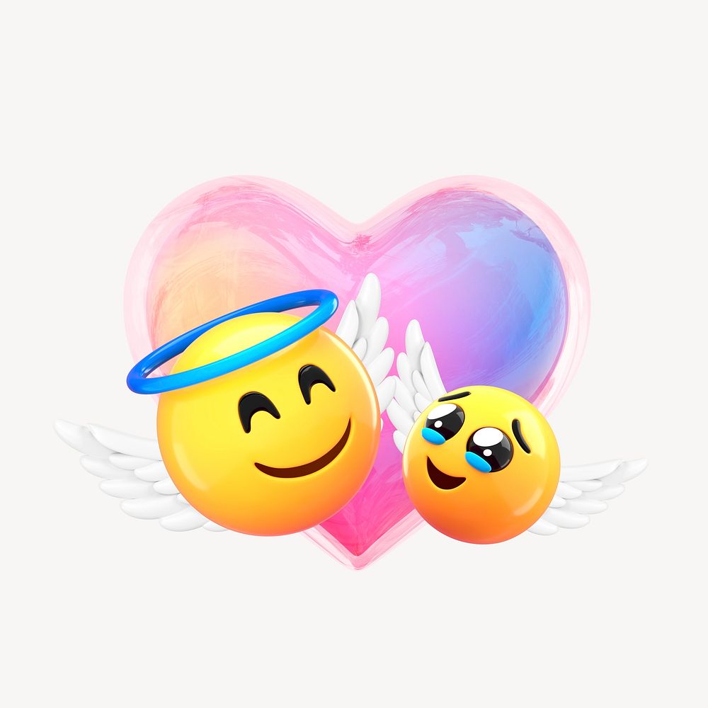 Angel 3D emoticon illustration graphic | Premium Photo - rawpixel