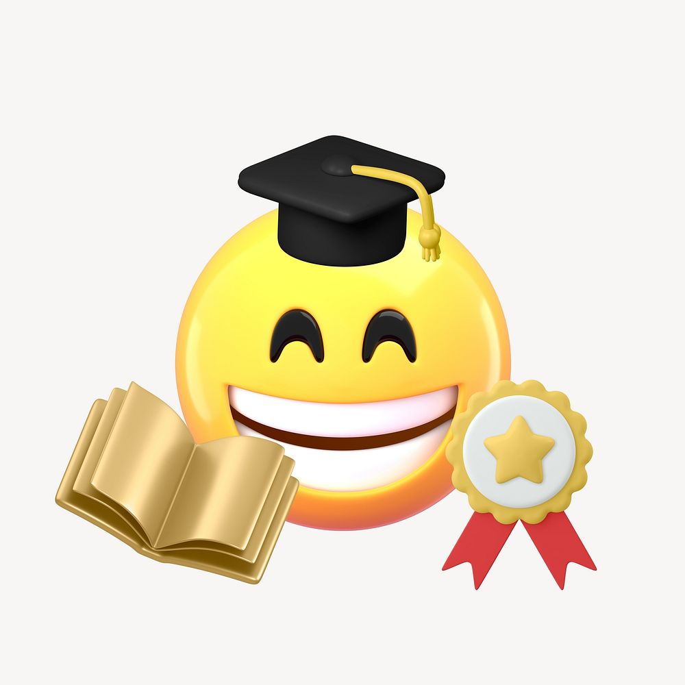 3D graduation emoticon, education illustration | Premium Photo - rawpixel