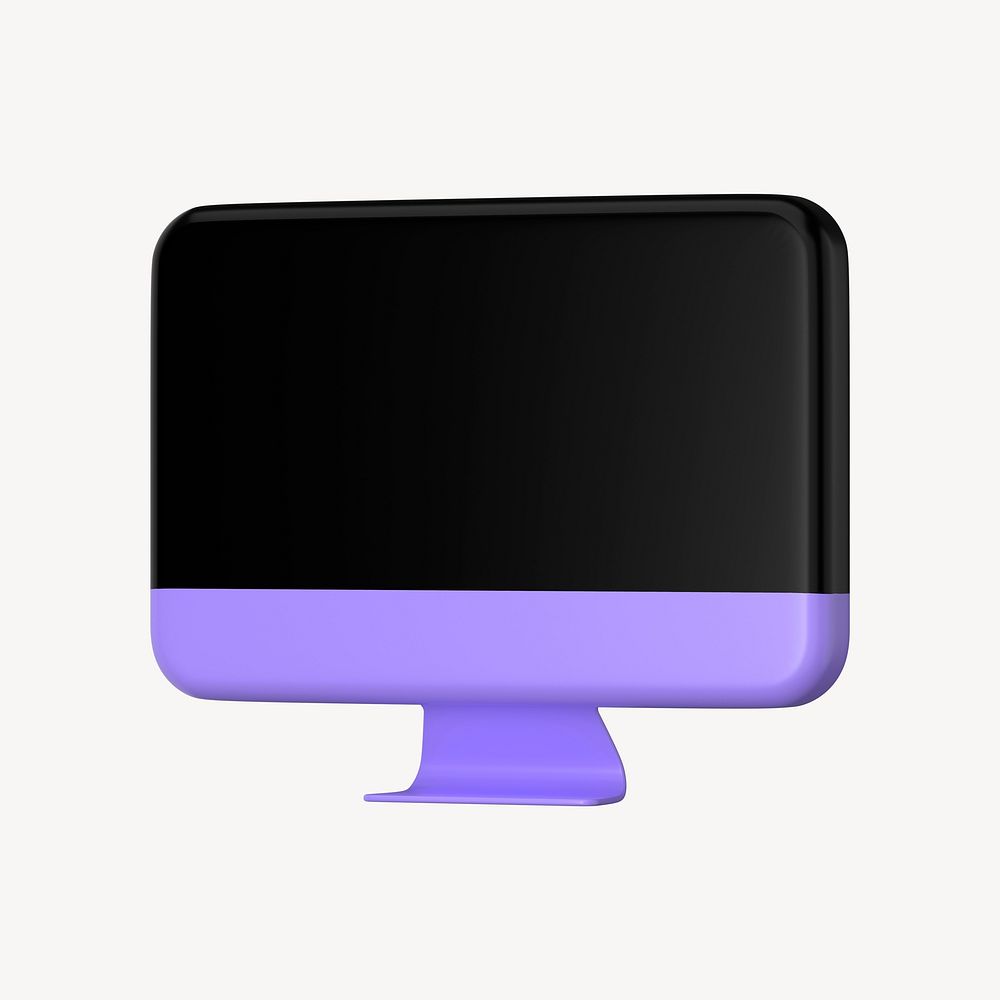 Purple 3D computer desktop mockup | Premium PSD Mockup - rawpixel