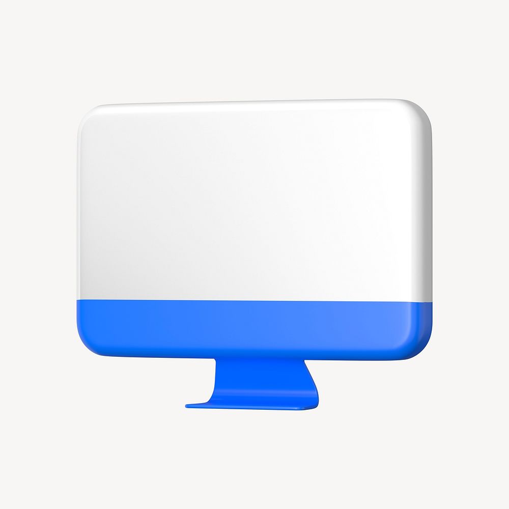 Blue 3D computer screen mockup | Free PSD Mockup - rawpixel