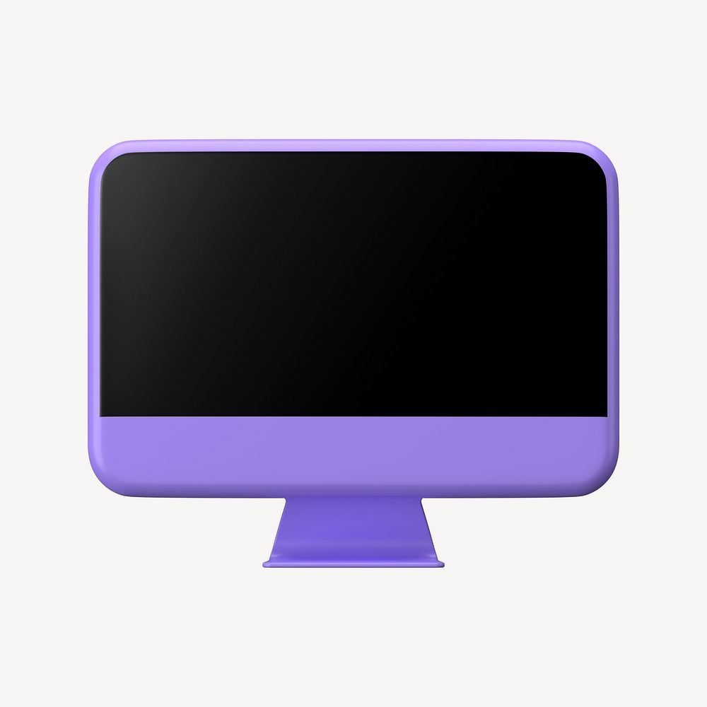 Purple 3D computer desktop mockup | Premium PSD Mockup - rawpixel