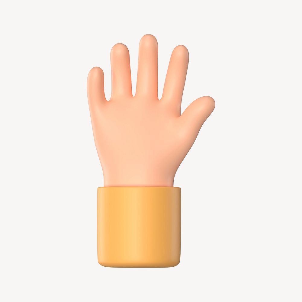 Raised hand gesture, 3D illustration | Premium PSD - rawpixel