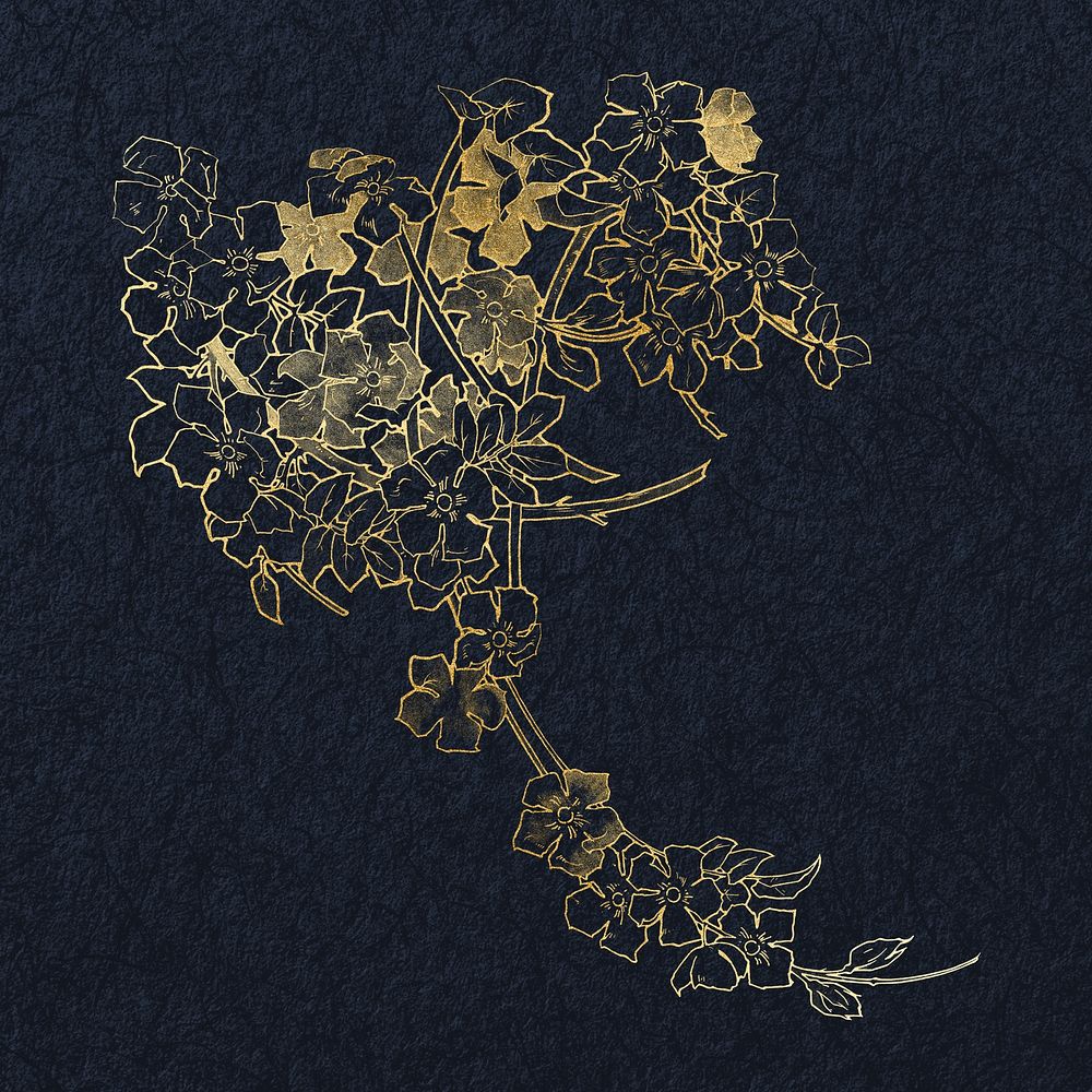 Gold flower illustration, remixed rawpixel | Premium Photo - rawpixel