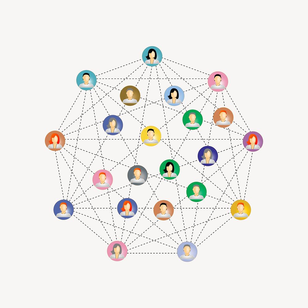 Networking clipart, illustration vector. Free | Free Vector - rawpixel