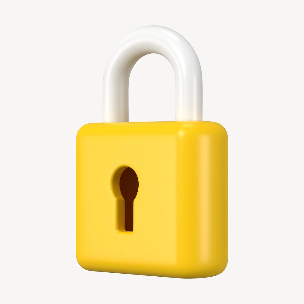 3D lock clipart, data security, | Premium PSD - rawpixel