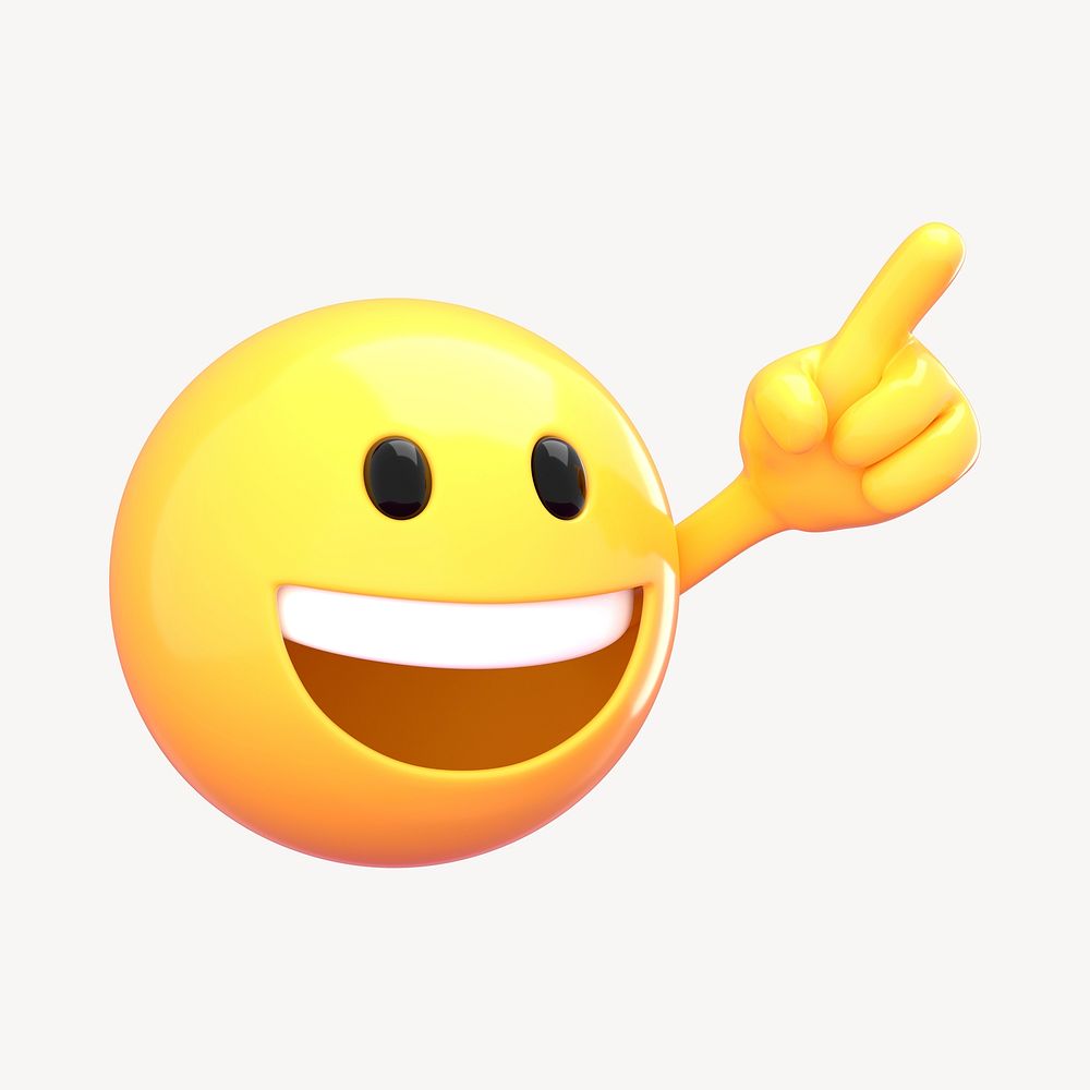 Pointing finger emoticon 3D rendered | Free Photo - rawpixel