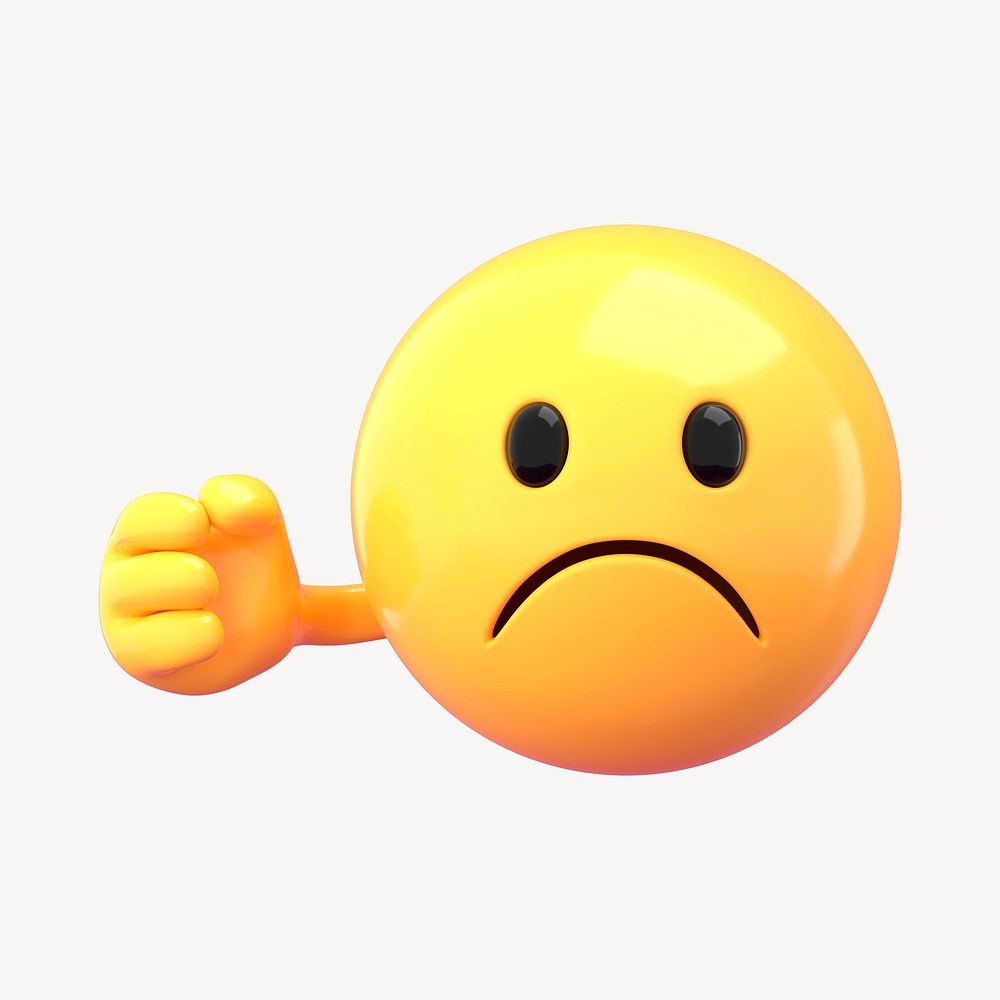 Upset emoji 3D rendered illustration | Free Photo Illustration - rawpixel