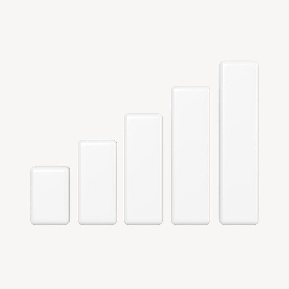 White bar graph 3D rendered | Premium PSD - rawpixel