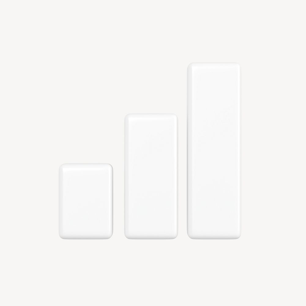 White bar graph 3D rendered | Premium PSD - rawpixel