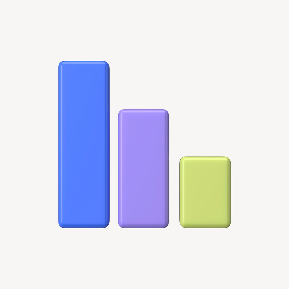 Colorful bar graph 3D rendered | Premium PSD - rawpixel
