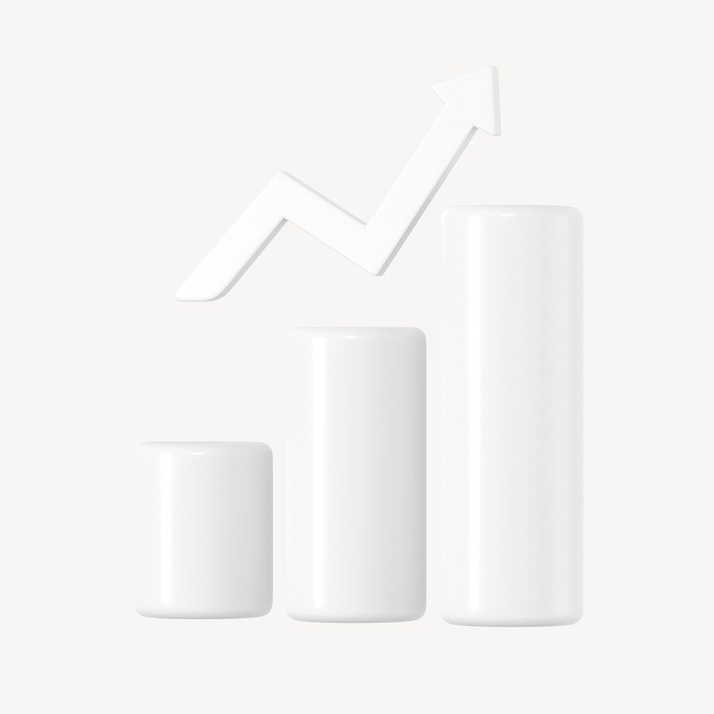 Positive development bar graph 3D | Premium PSD - rawpixel