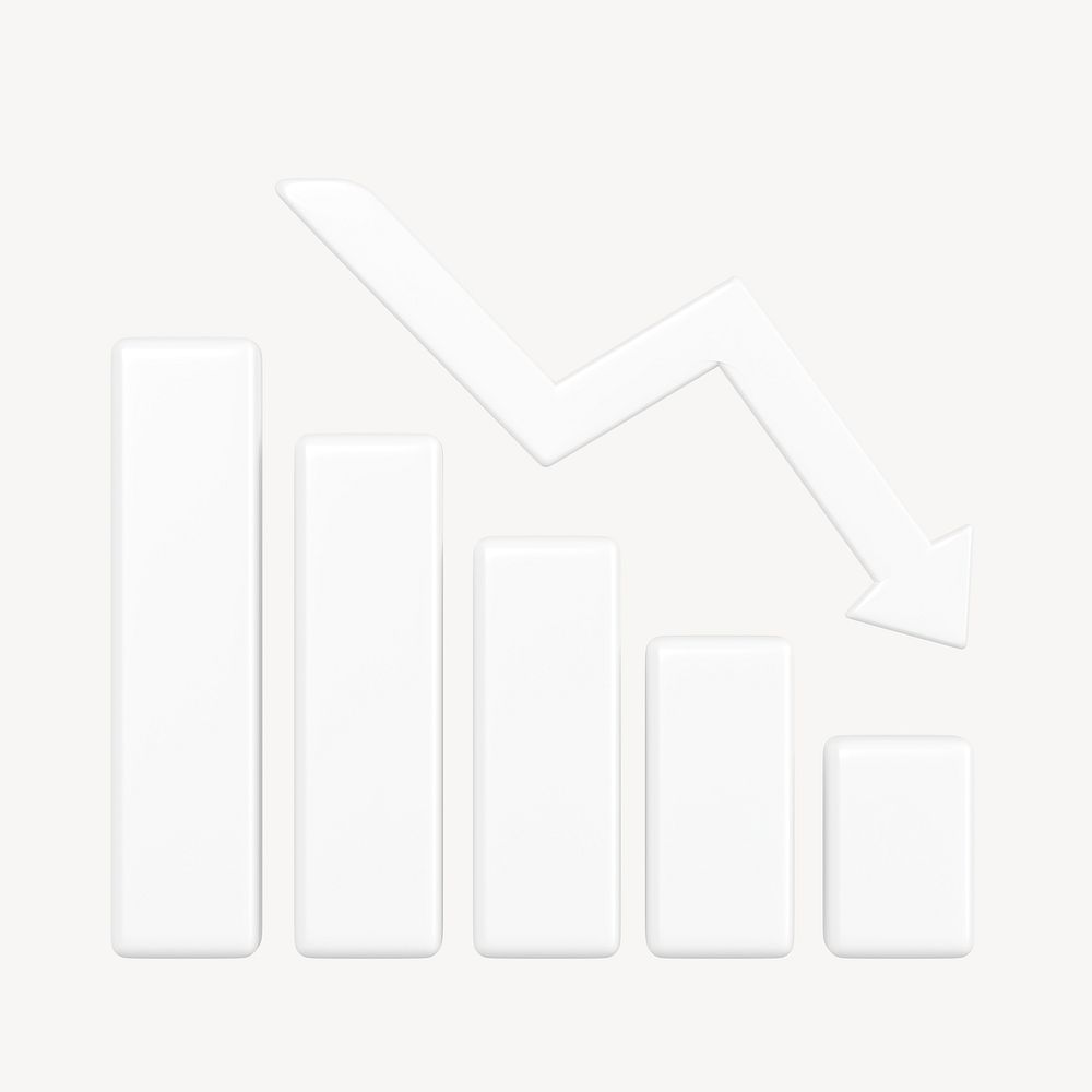 White negative bar graph 3D | Premium PSD - rawpixel