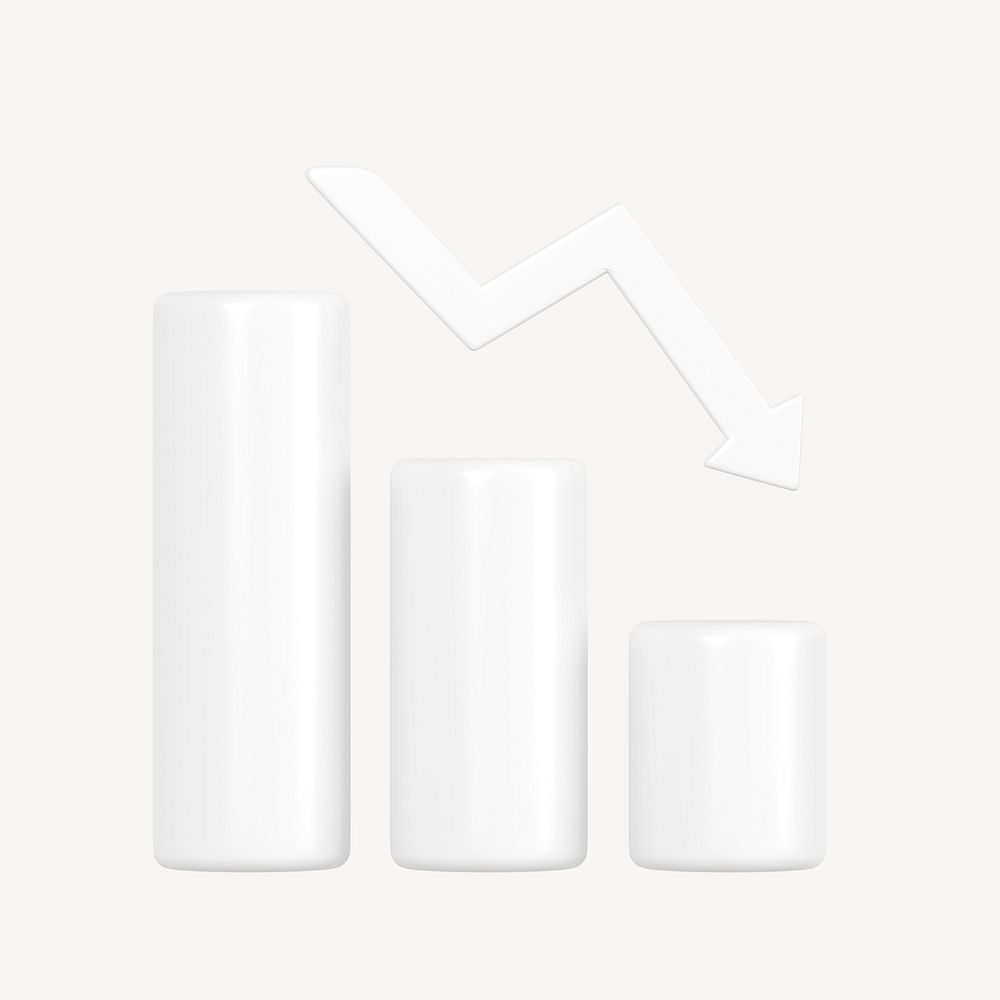 White negative bar graph 3D | Premium Photo - rawpixel