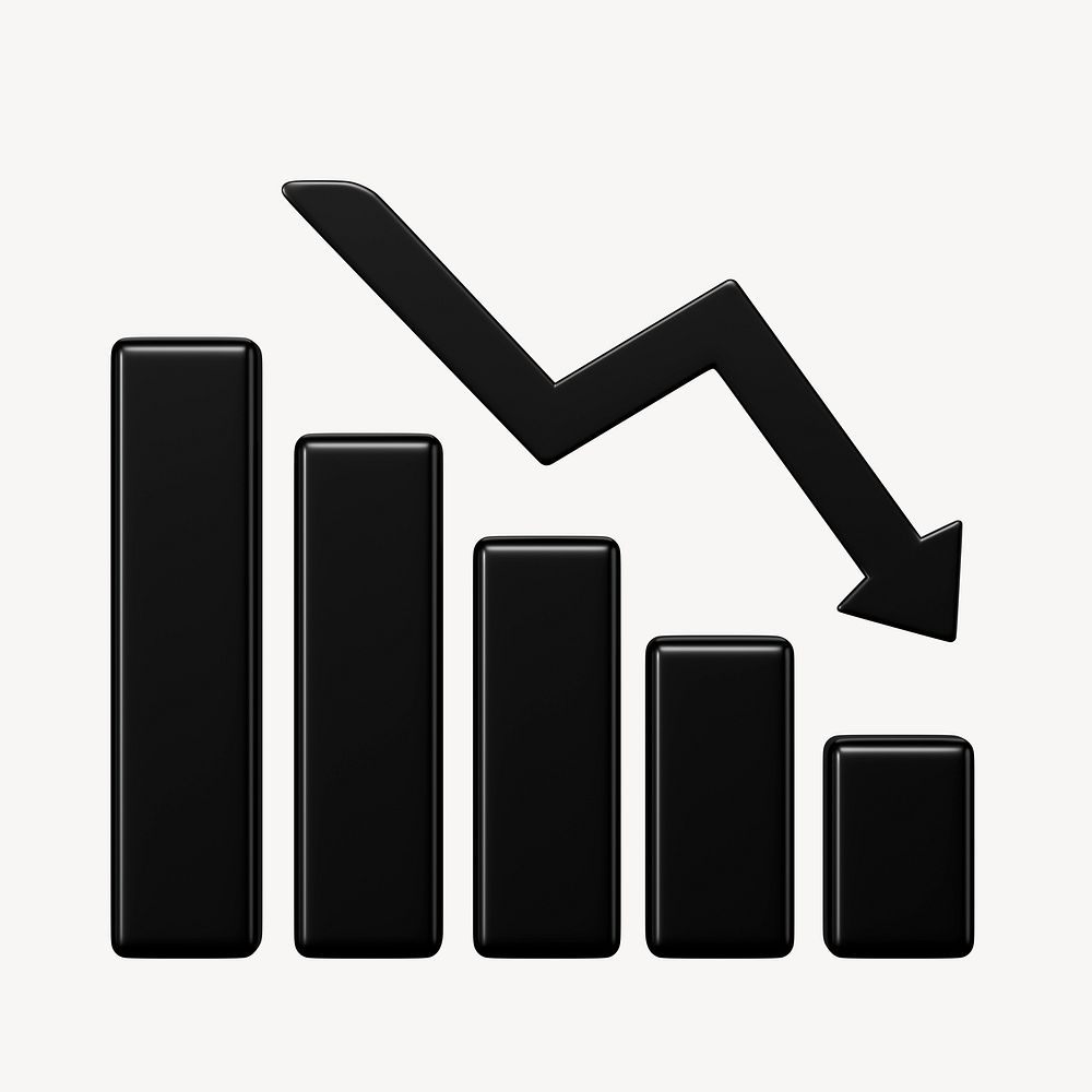 Decreasing black bar graph 3D | Free Photo - rawpixel