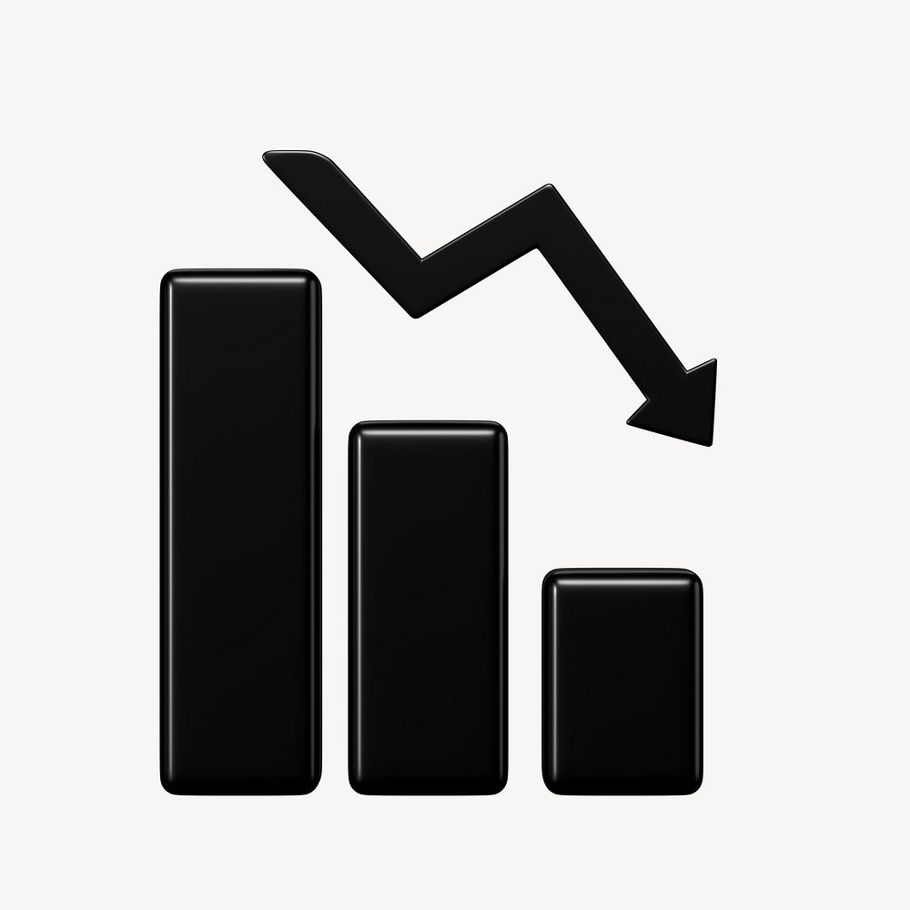 Black negative bar graph 3D | Premium Photo - rawpixel