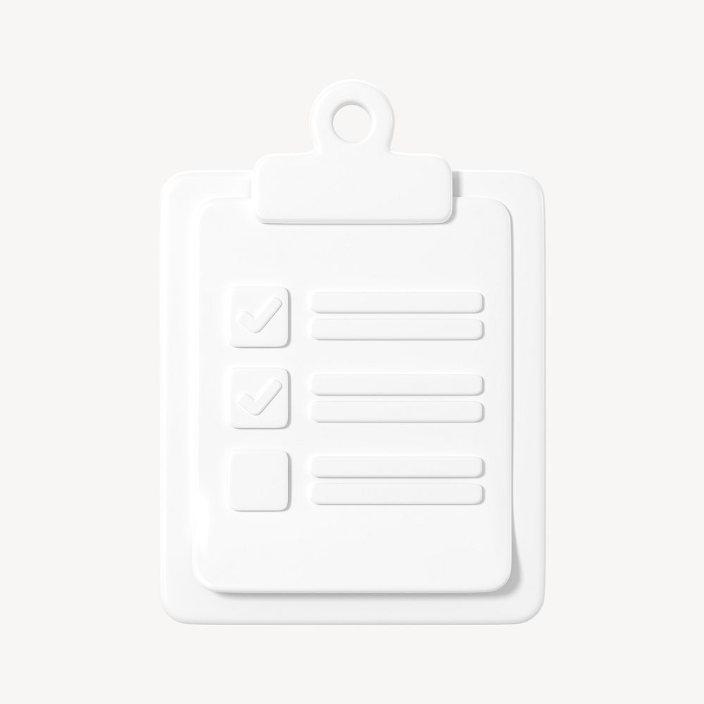 White checklist clipboard 3D business | Free Photo - rawpixel