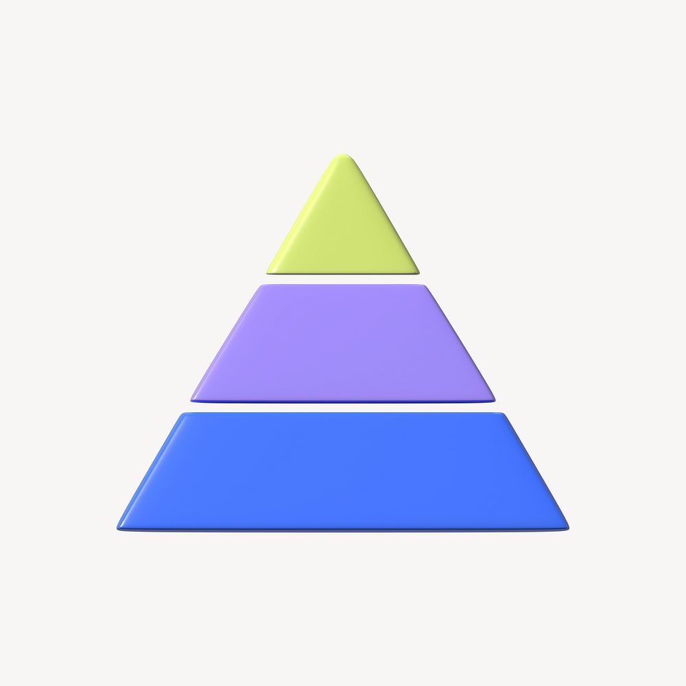 Colorful pyramid chart graph, 3D | Premium PSD - rawpixel