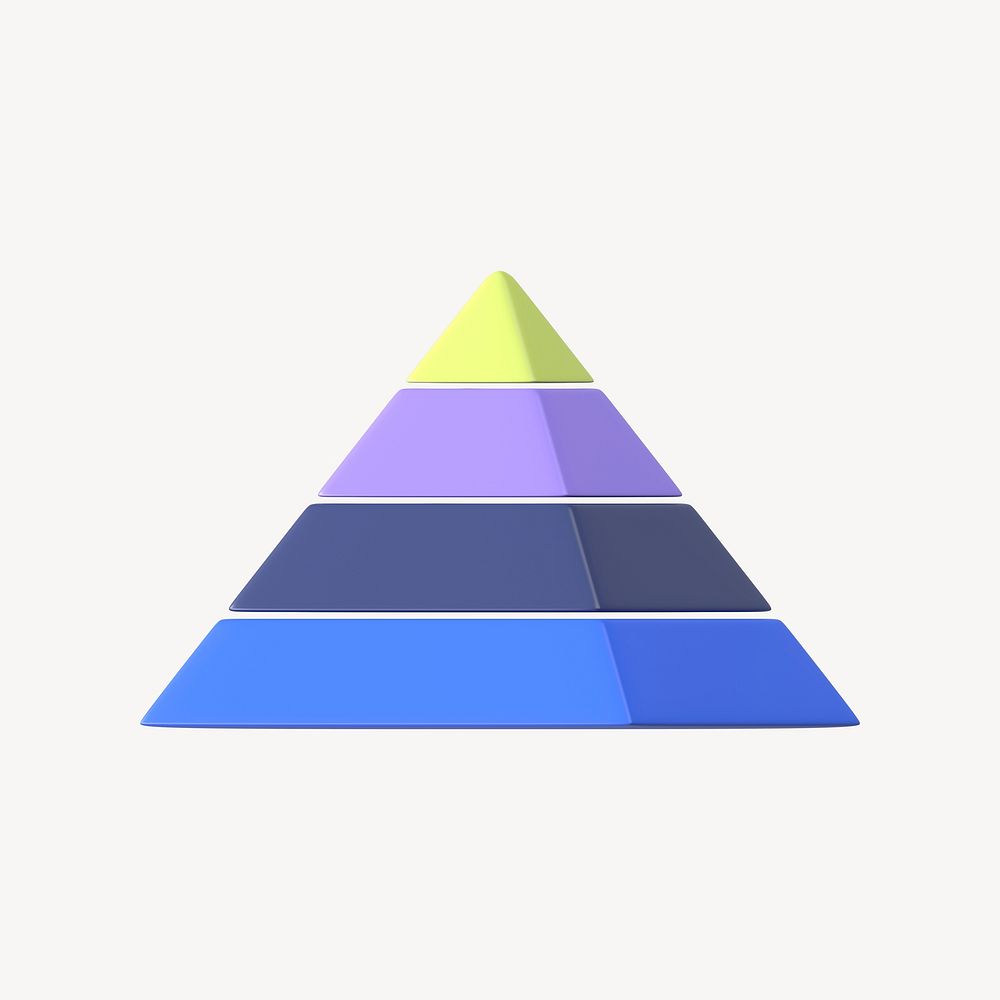 Colorful pyramid chart graph, 3D | Premium PSD - rawpixel