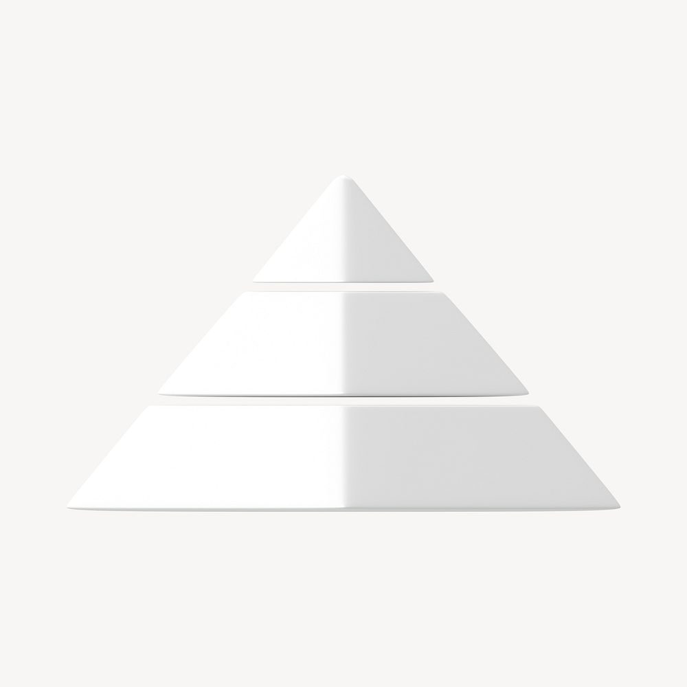 White pyramid chart graph, 3D | Premium PSD - rawpixel