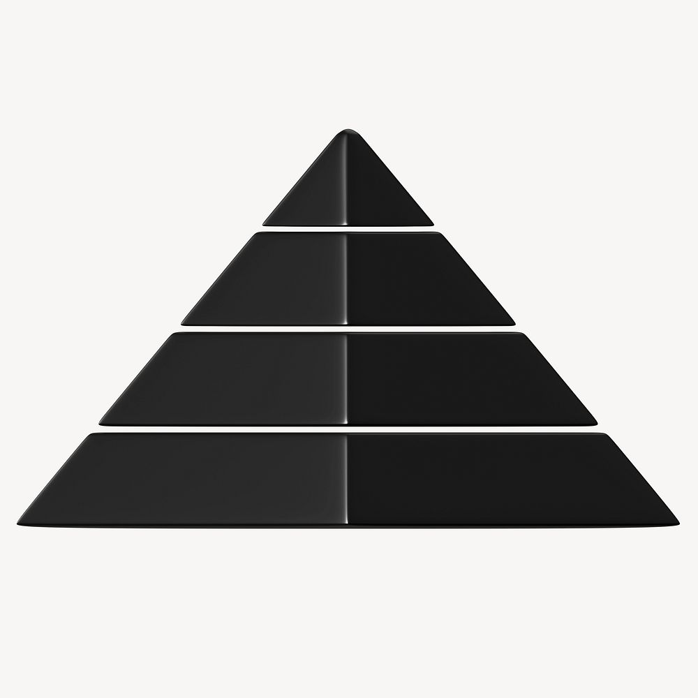Black pyramid chart graph, 3D | Premium PSD - rawpixel