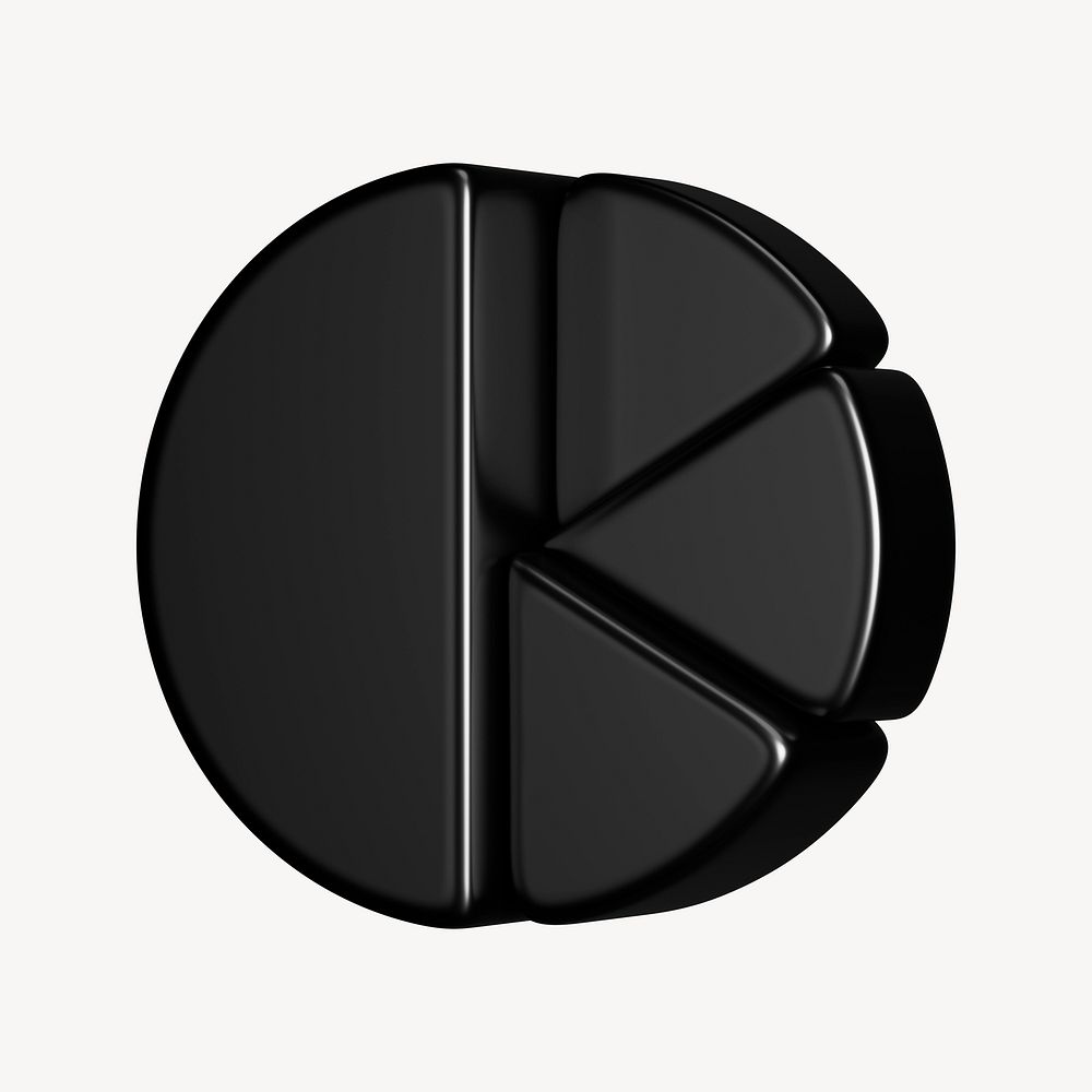 Black pie chart, 3D business | Premium PSD - rawpixel