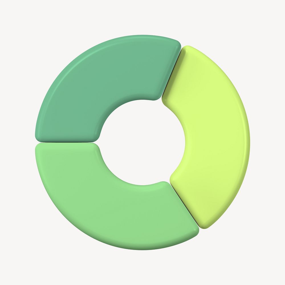 3D pie chart, green circle | Free Photo - rawpixel