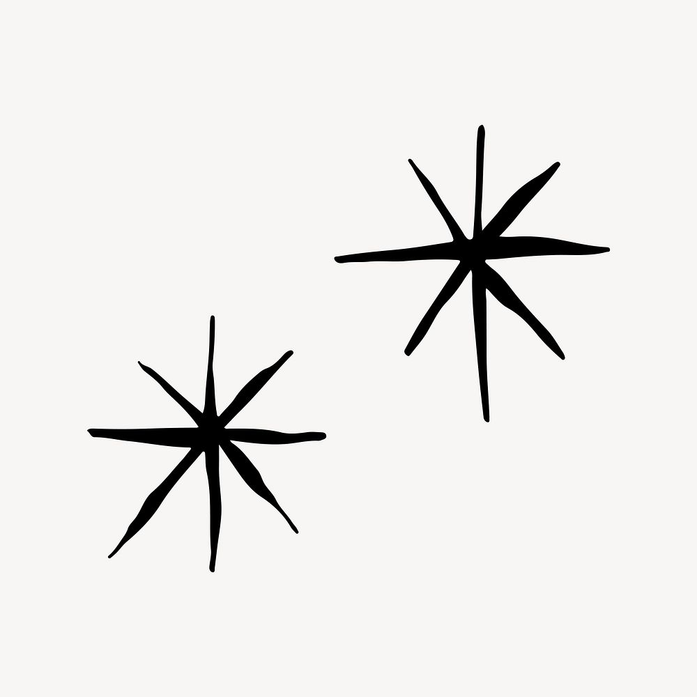Black sparkles doodle clipart vector | Premium Vector - rawpixel