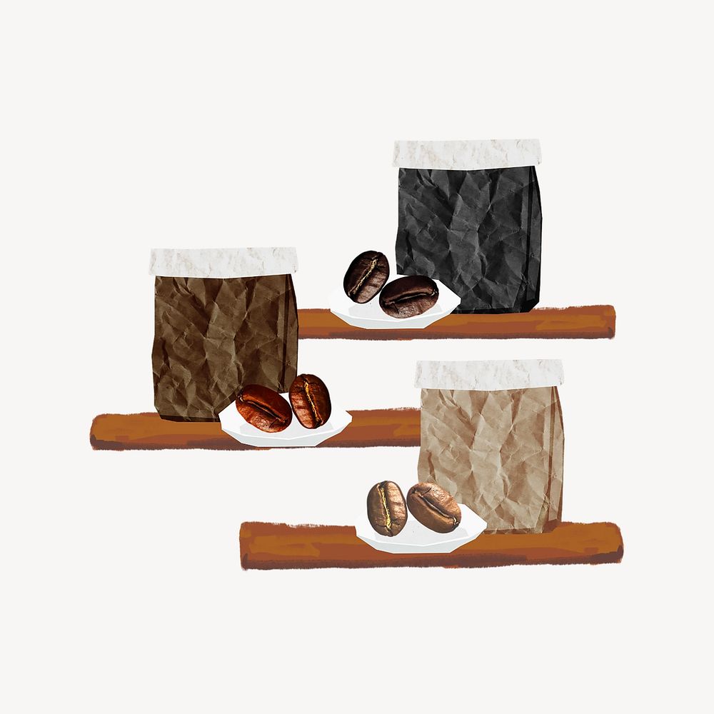 Coffee bean bags paper collage | Premium Photo Illustration - rawpixel