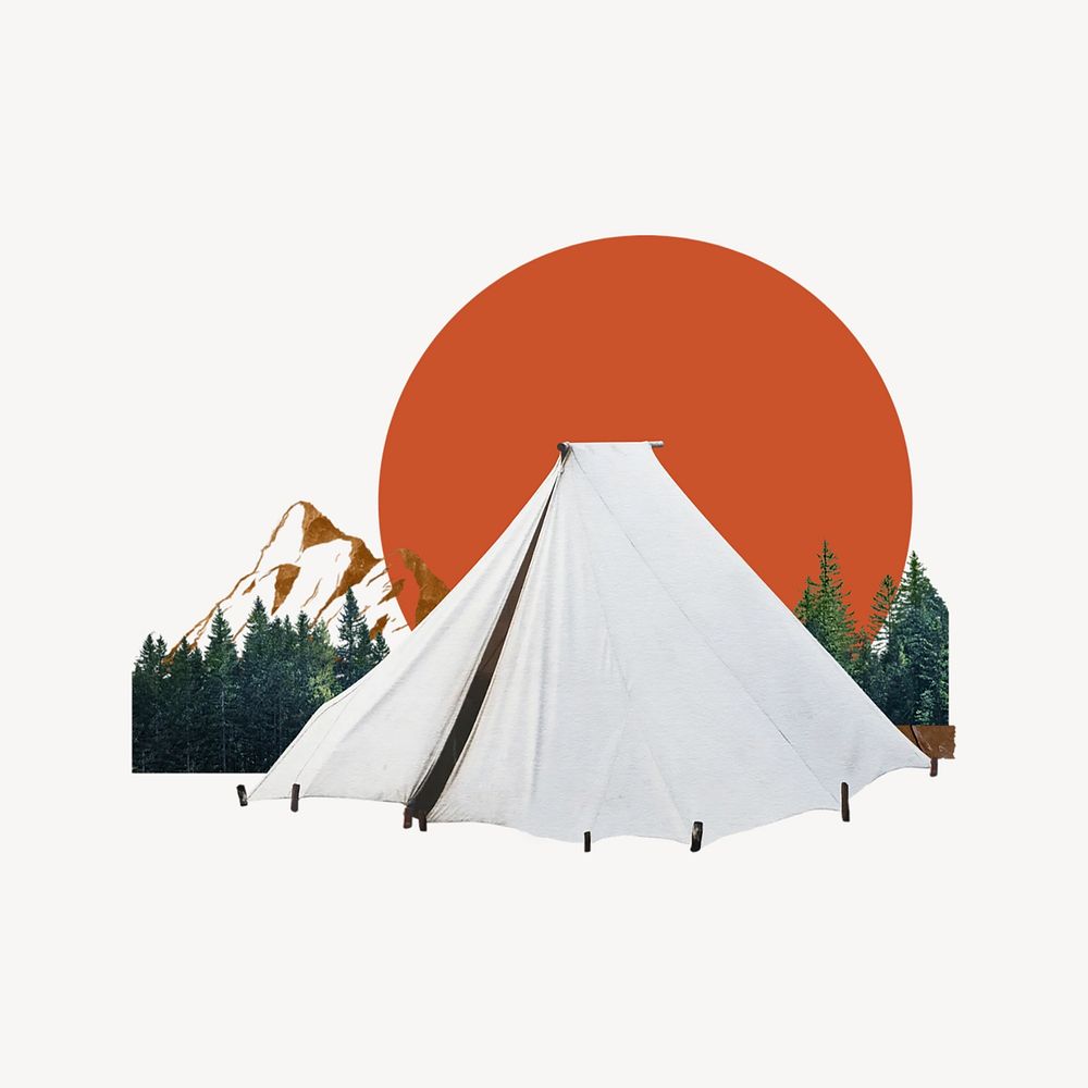 Camping tent, aesthetic travel collage | Premium Photo - rawpixel