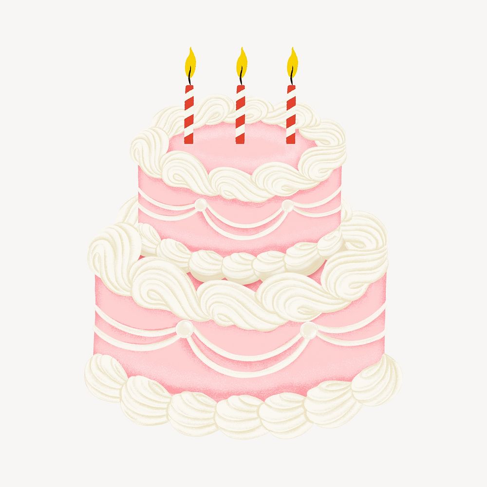 Pink birthday cake, celebration graphic | Premium Photo - rawpixel