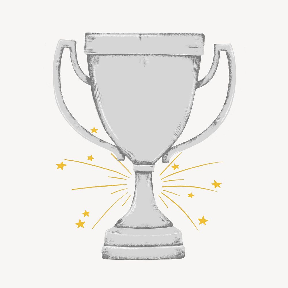 Silver trophy, award drawing design | Free Photo - rawpixel