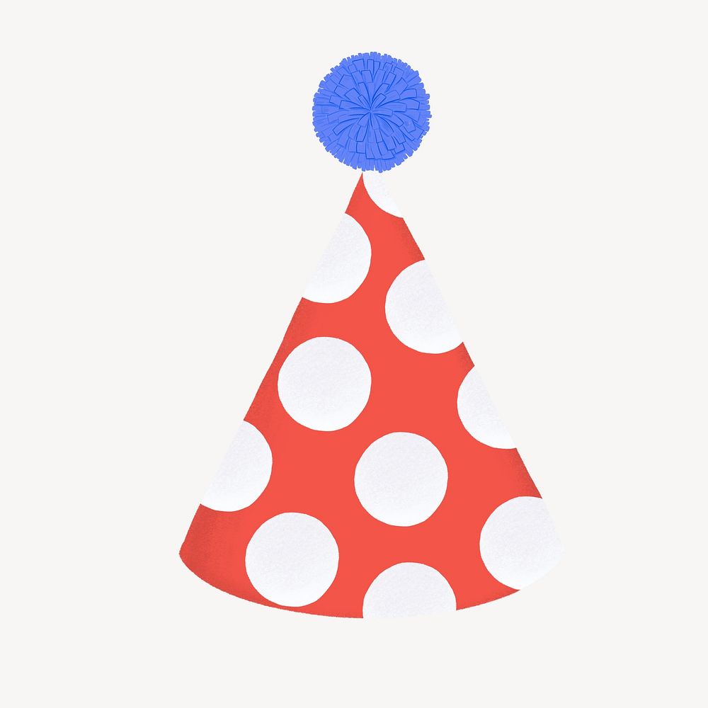 Polka dotted cone hat, red | Premium Photo Illustration - rawpixel
