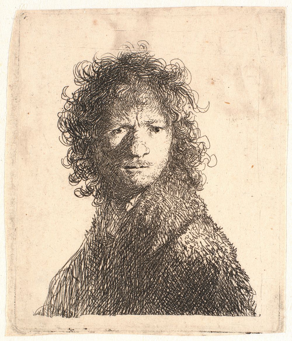 Self-portrait, bareheaded.Small plate Rembrandt van | Free Photo - rawpixel