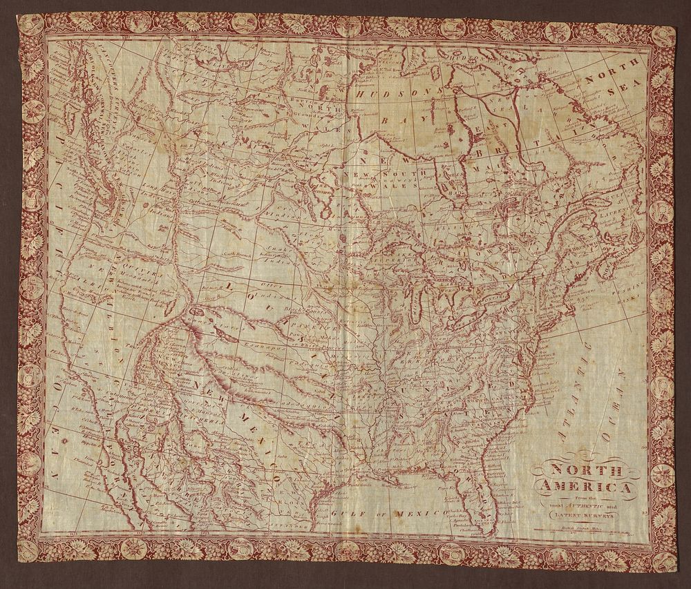 Map North America (Handkerchief) R | Free Photo Illustration - rawpixel