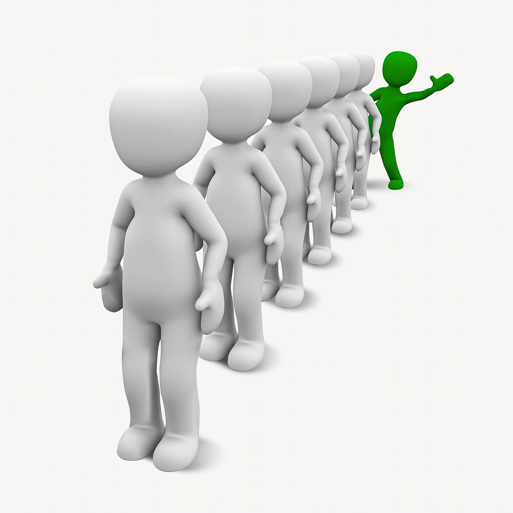 Waving person queue isolated image | Free Photo - rawpixel