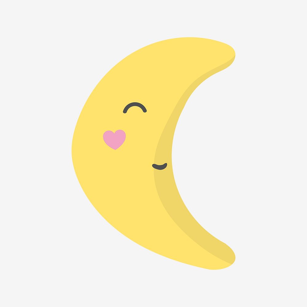 Smiling crescent moon collage element | Premium Vector Illustration ...