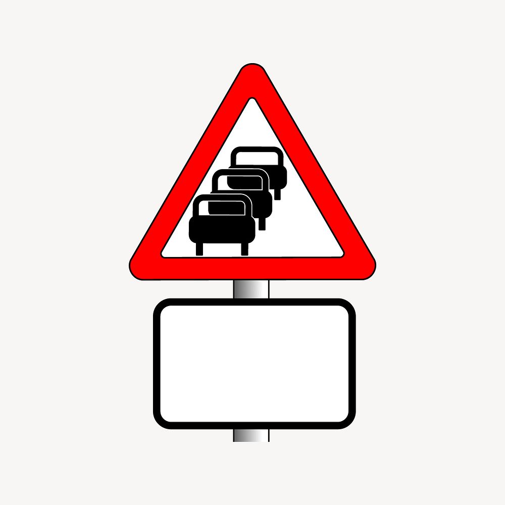 Traffic queues sign clip art. | Free Photo - rawpixel