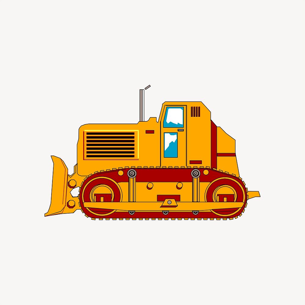 Bulldozer illustration. | Free Photo Illustration - rawpixel