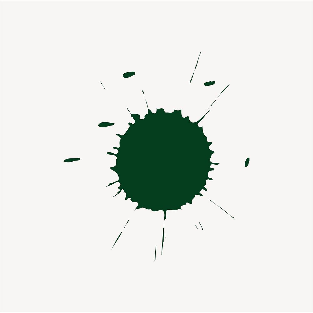 Dark green color splash clipart | Free PSD - rawpixel