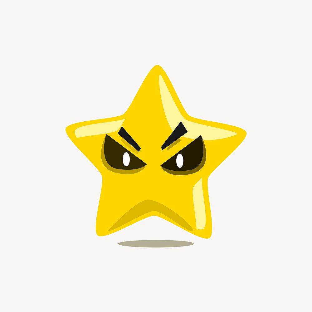 Angry star clipart illustration vector. | Free Vector - rawpixel