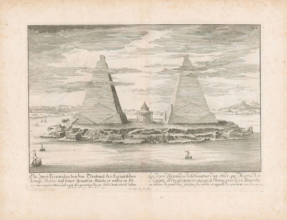 view two pyramids tomb egyptian | Free Photo Illustration - rawpixel