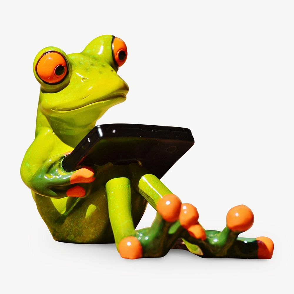 Working frog collage element psd | Premium PSD - rawpixel