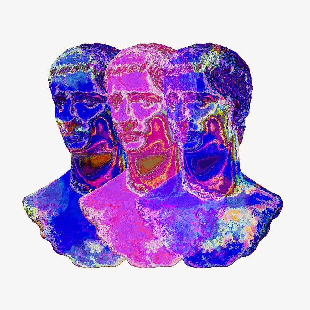 Greek God statue, holographic pixel | Premium Photo - rawpixel