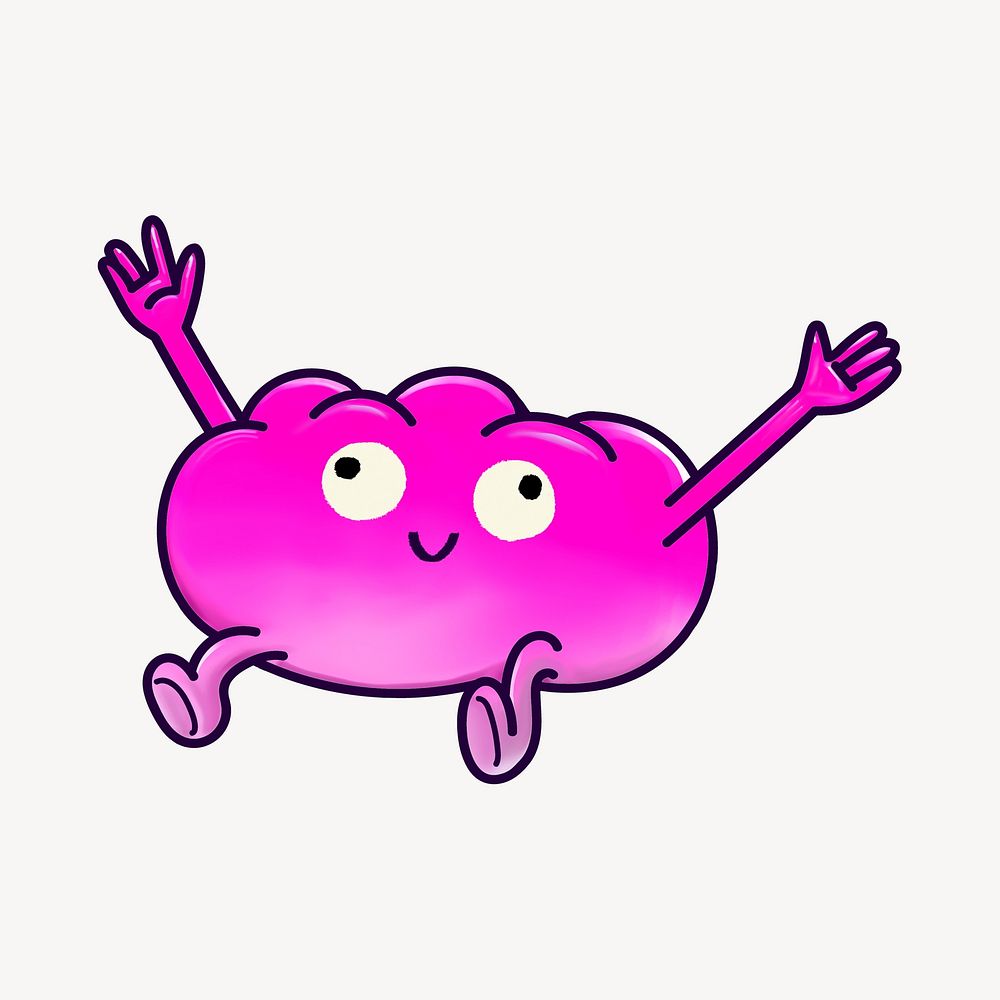Pink brain cartoon illustration | Premium Photo Illustration - rawpixel