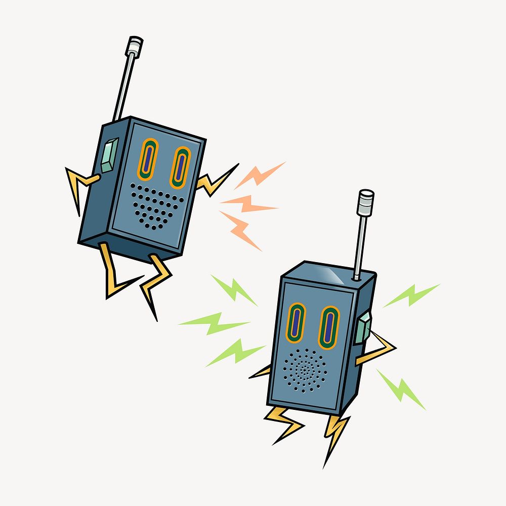 Walkie talkie cartoon illustration | Free Photo Illustration - rawpixel