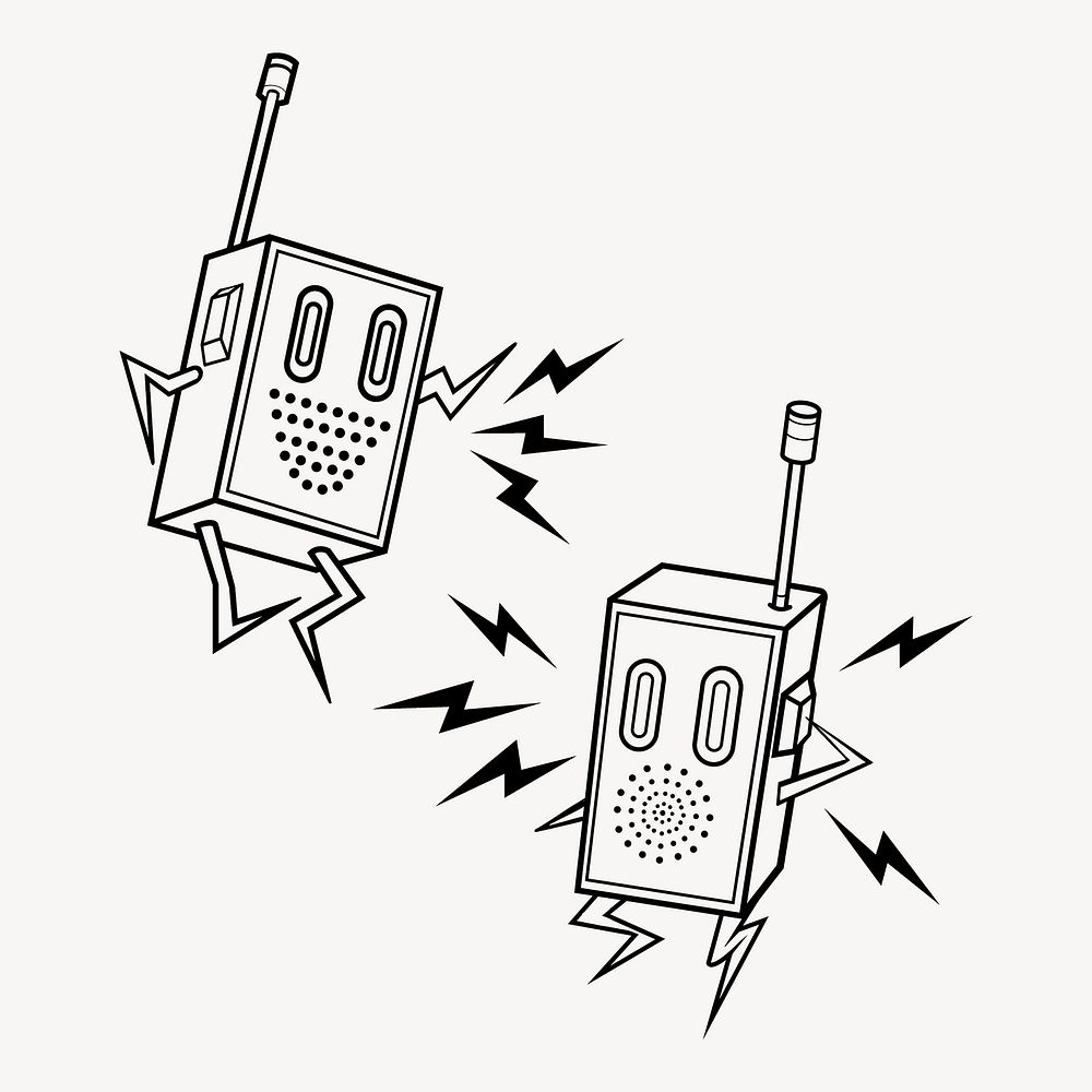 Walkie talkie cartoon illustration | Free Photo Illustration - rawpixel